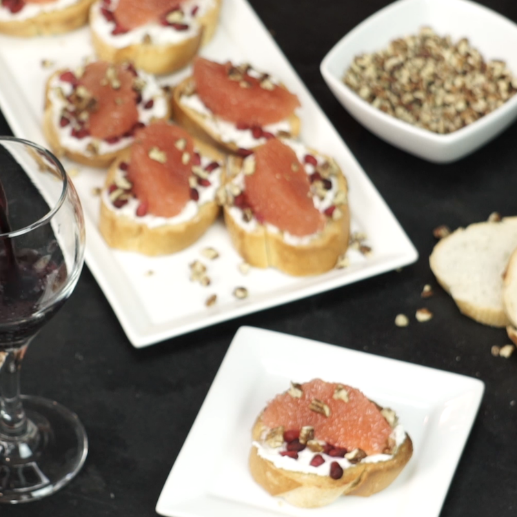 Grapefruit Goat Cheese Crostini – Winter Sweetz